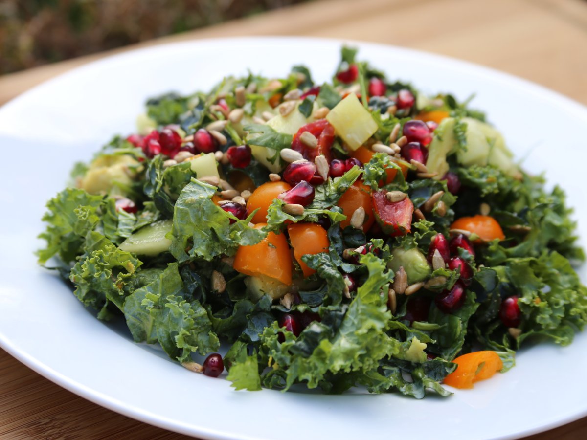 Kale Salad With Pomegranate Recipe - Healthy Alyona