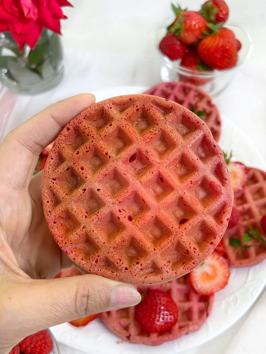 Gluten-Free Pink Waffles Recipe - Healthy Alyona